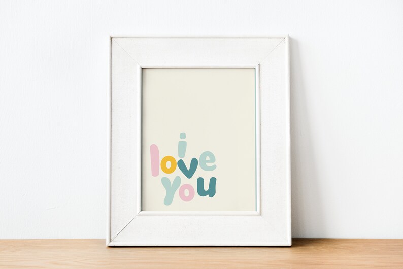 I Love You Wall Art Downloadable Print SET First Apartment, Nursery ...