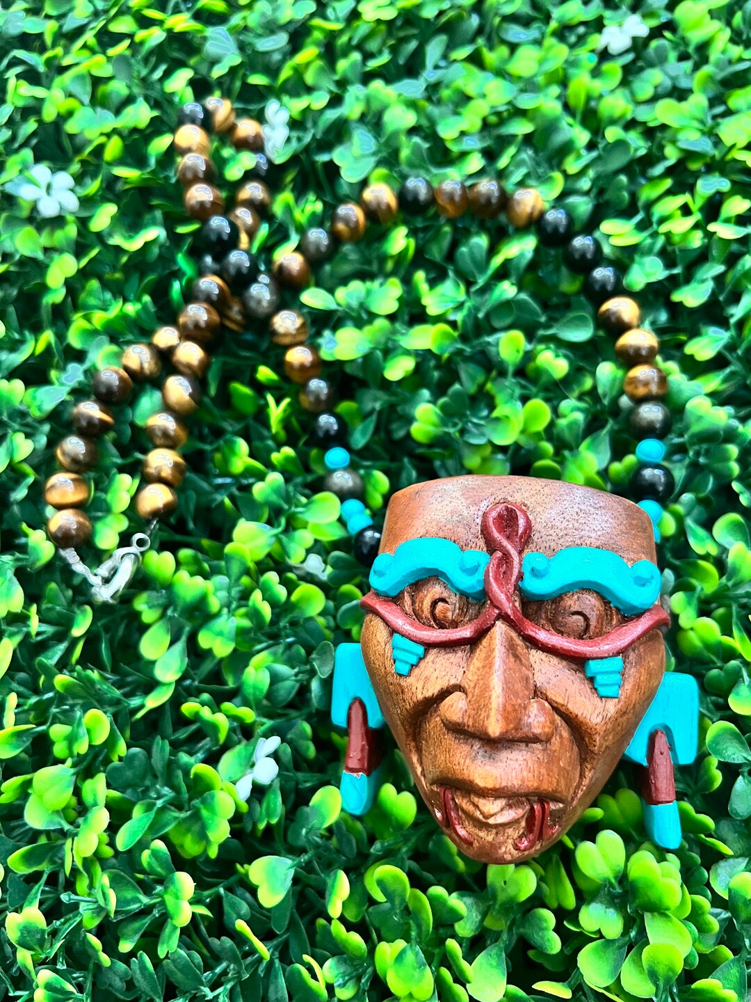 Xibalba Underworld Mayan Mask Mayan Cedar Sculptureunique Handpainted ...