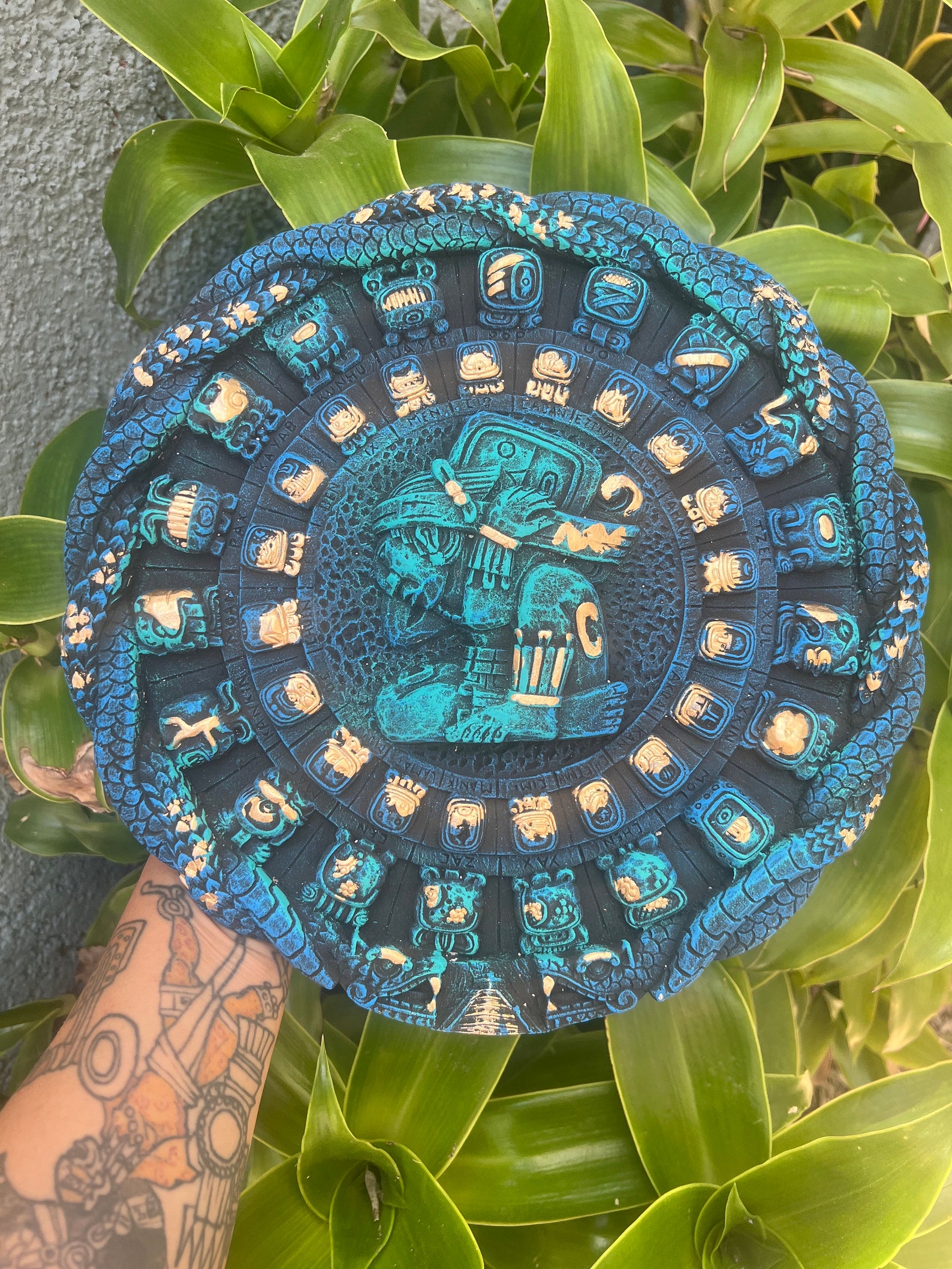 Aztec Mayan Time Carrier Calendar Cement Wall Hanging Calendario Art ...