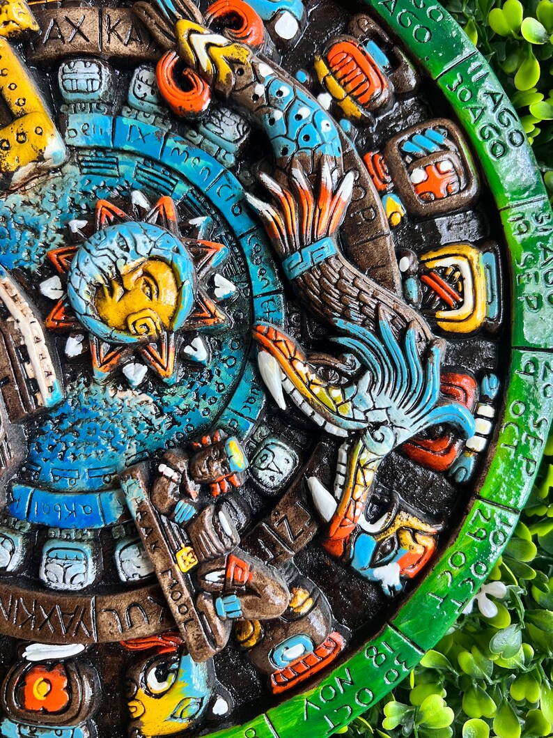 Mayan Pyramid Eclipse Ancient Numbers Art in Cement Wall Hanging ...