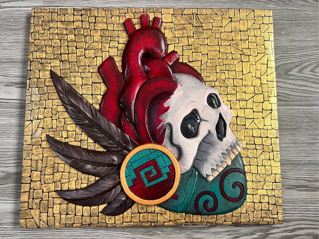 Mictlantecuhtli Mikistli Aztec Death God Sacrifice Azteca Heart Over ...