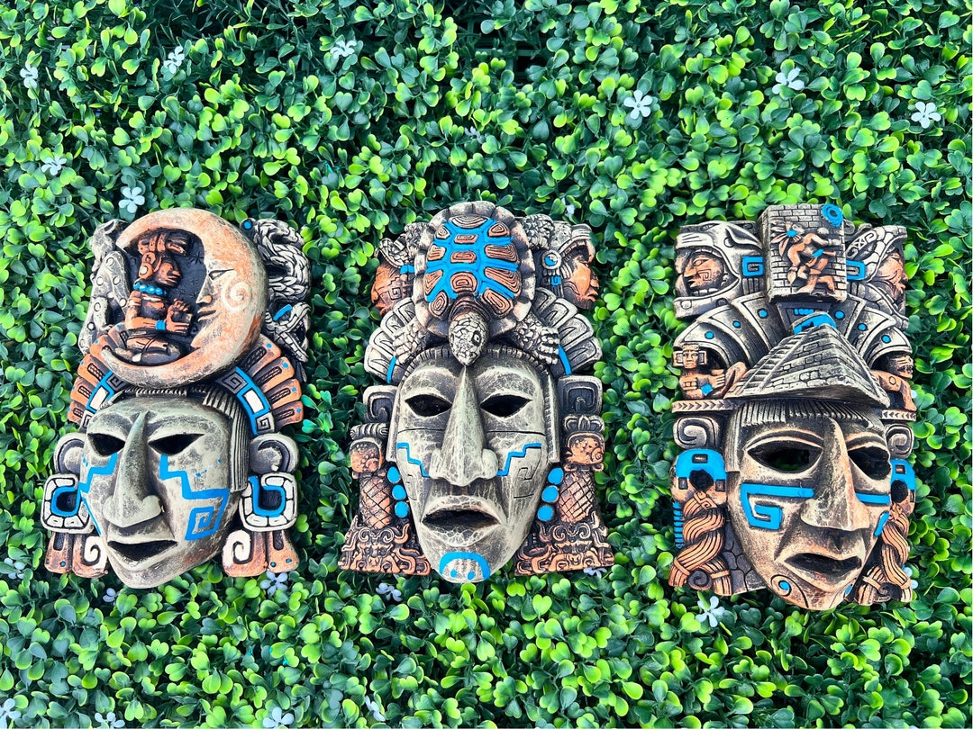 Mayan Mexica Aztec Instant Maya Colorful Orange and Blue Ixchel Moon ...