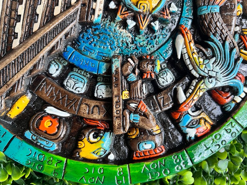 Mayan Pyramid Eclipse Ancient Numbers Art in Cement Wall Hanging ...