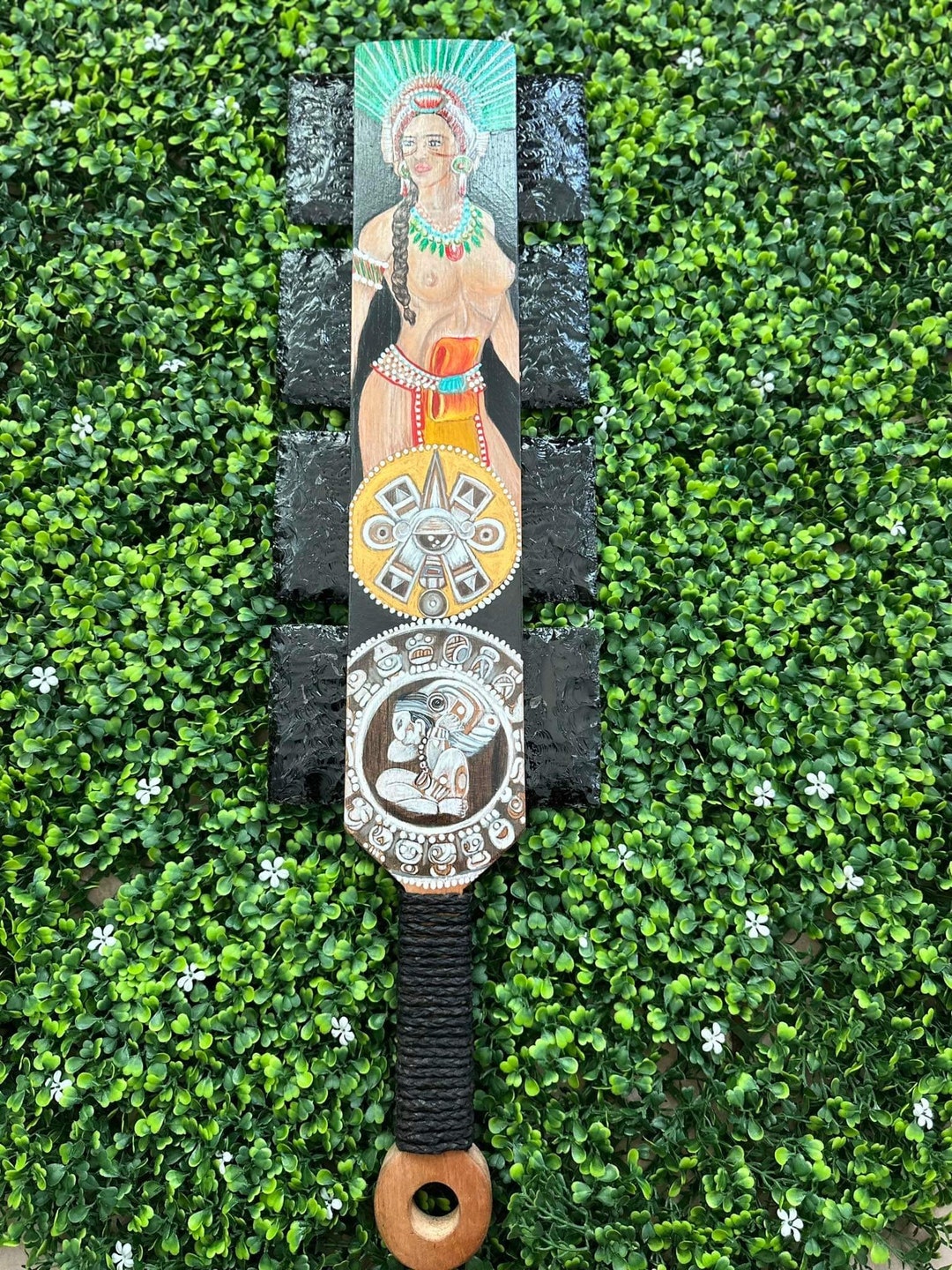 Mayan Azteca Weapon Aztec Princess Fine Cedar and Obsidian Macuauhuitl ...