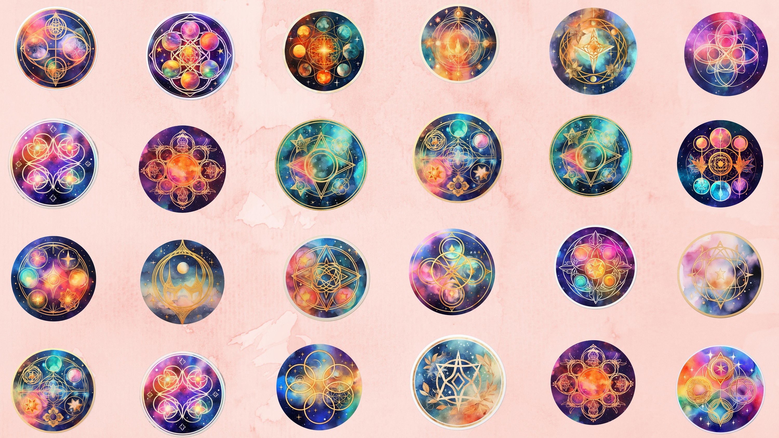 Wiccan Elemental Circles 150 Clipart PNG 300dpi Commercial - Etsy