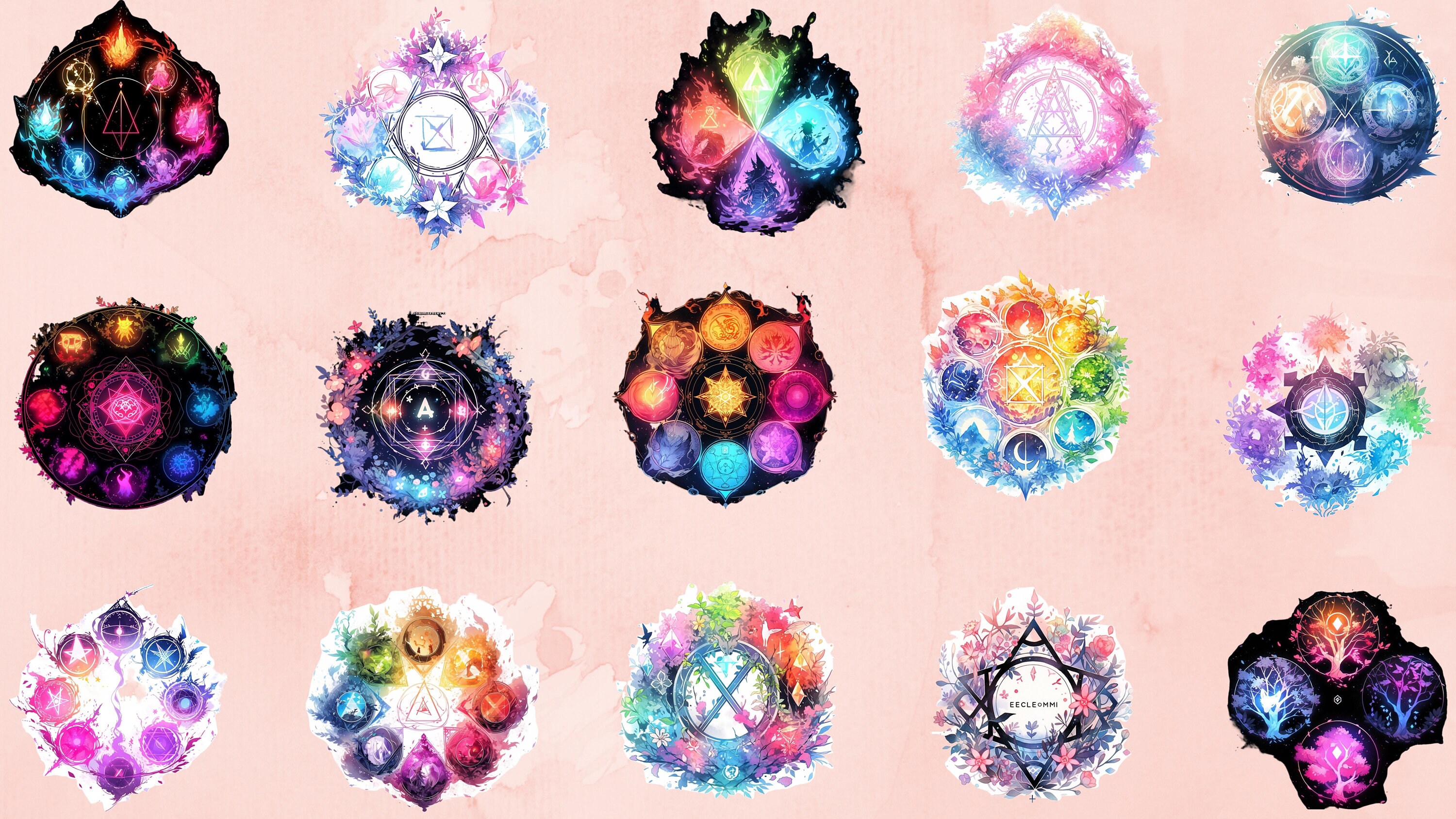 Wiccan Elemental Circles 150 Clipart PNG 300dpi Commercial - Etsy