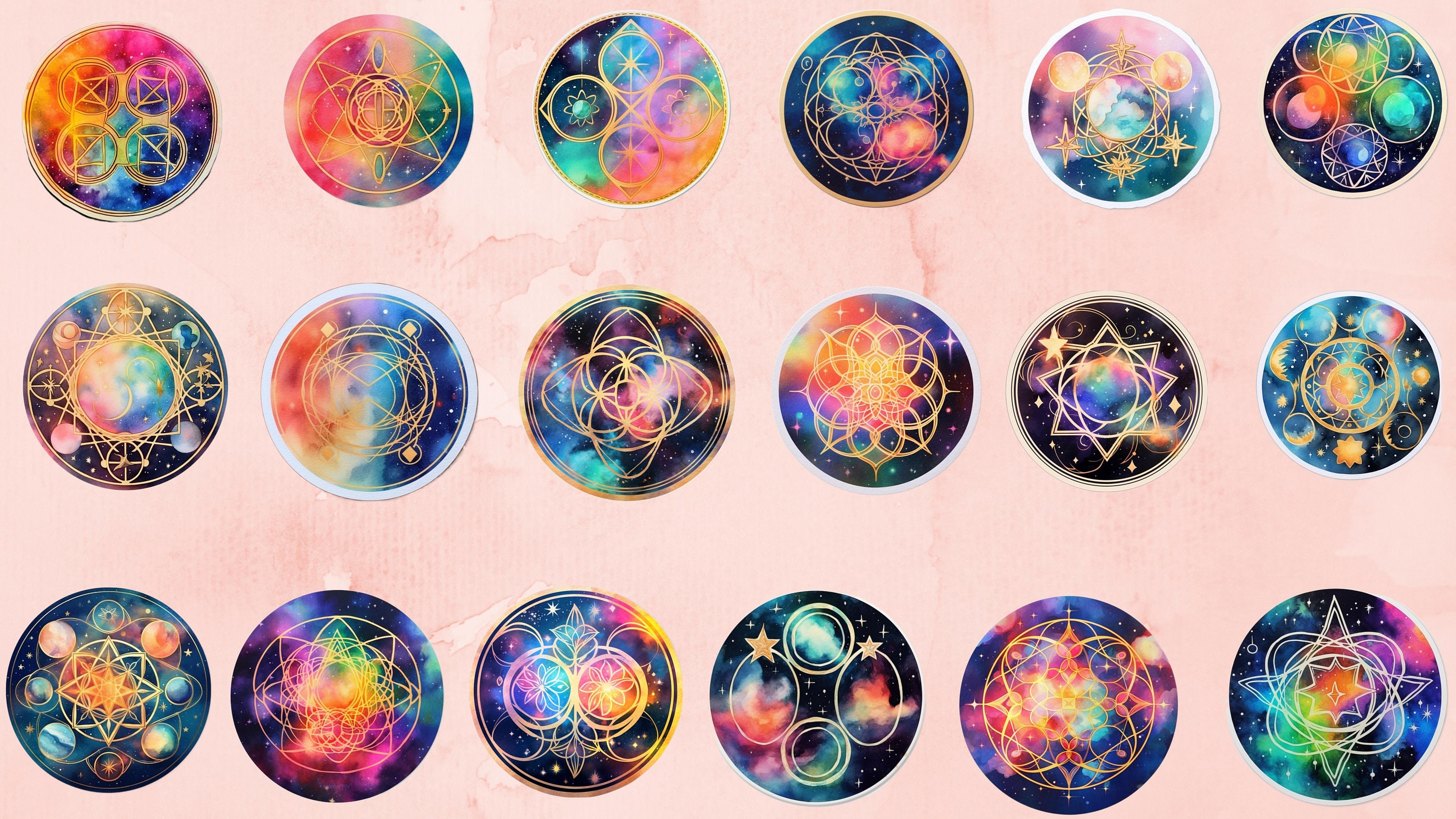 Wiccan Elemental Circles 150 Clipart PNG 300dpi Commercial - Etsy