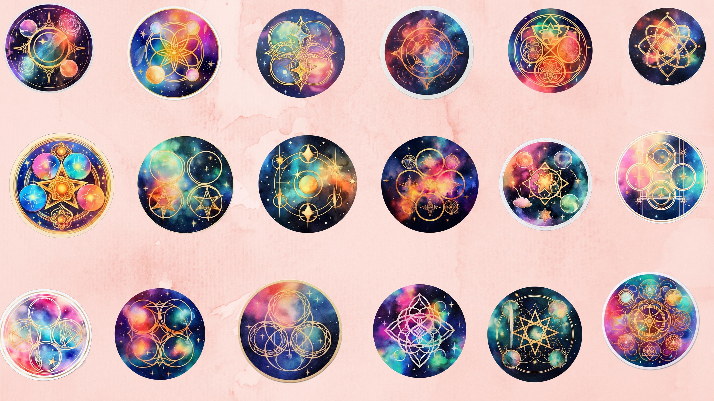 Wiccan Elemental Circles 150 Clipart PNG 300dpi Commercial - Etsy