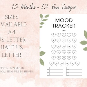 Mood Tracker Monthly Printable Mood Tracker Bundle Mood Journal Digital ...