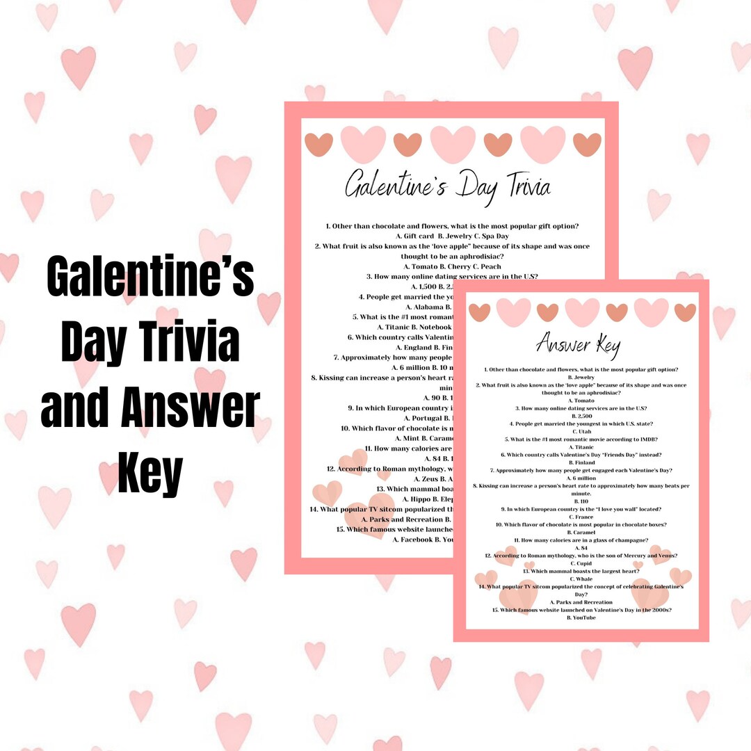 Galentines Day Trivia Game, Galentines Day Party Game, Valentines Day ...