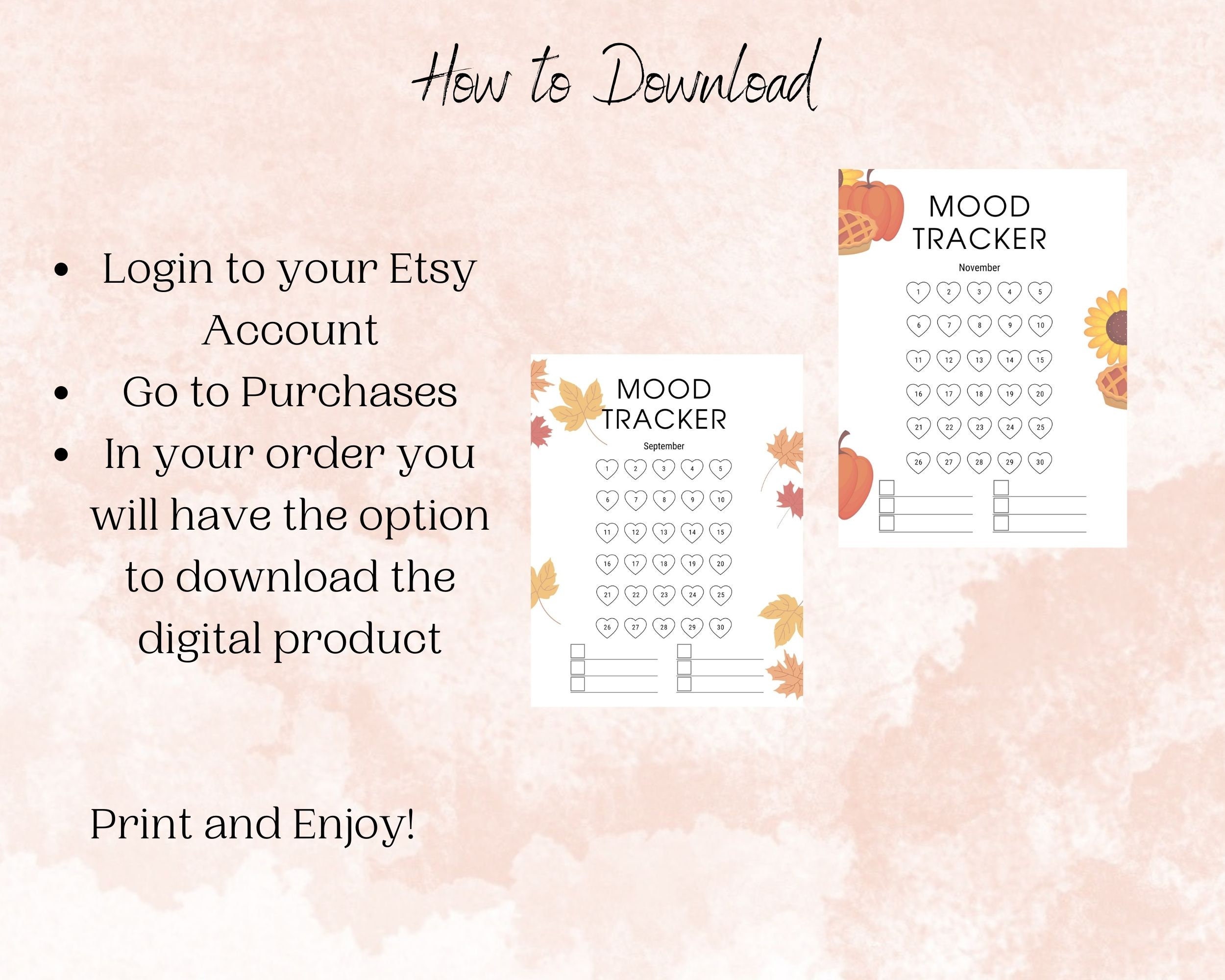 Mood Tracker Monthly Printable Mood Tracker Bundle Mood Journal Digital ...