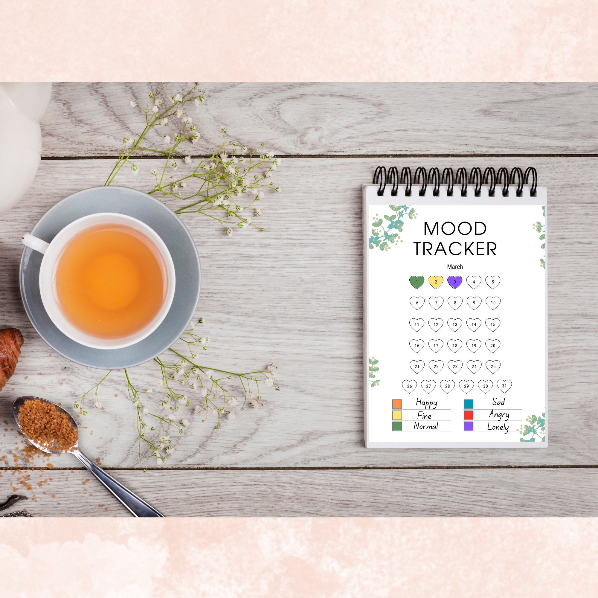 Mood Tracker Monthly | Printable Mood Tracker Bundle | Mood Journal ...