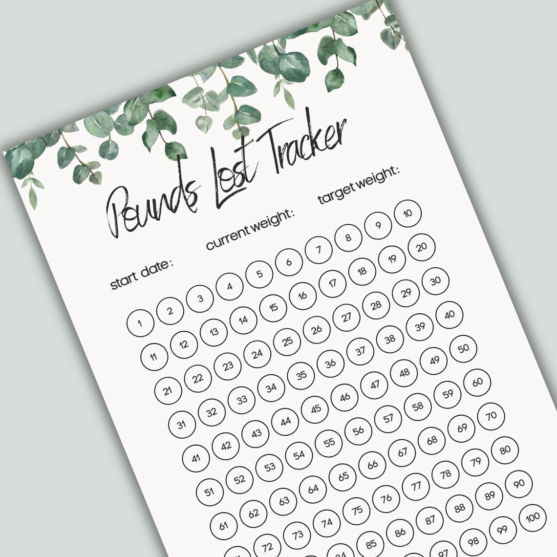 Weight Loss Tracker, 100 Lbs, Weight Loss Journal, 100 Pound Lost ...