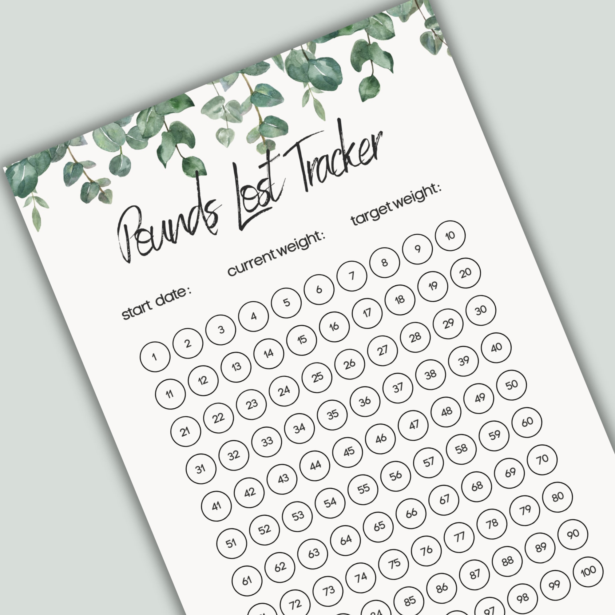 Weight Loss Tracker, 100 Lbs, Weight Loss Journal, 100 Pound Lost ...