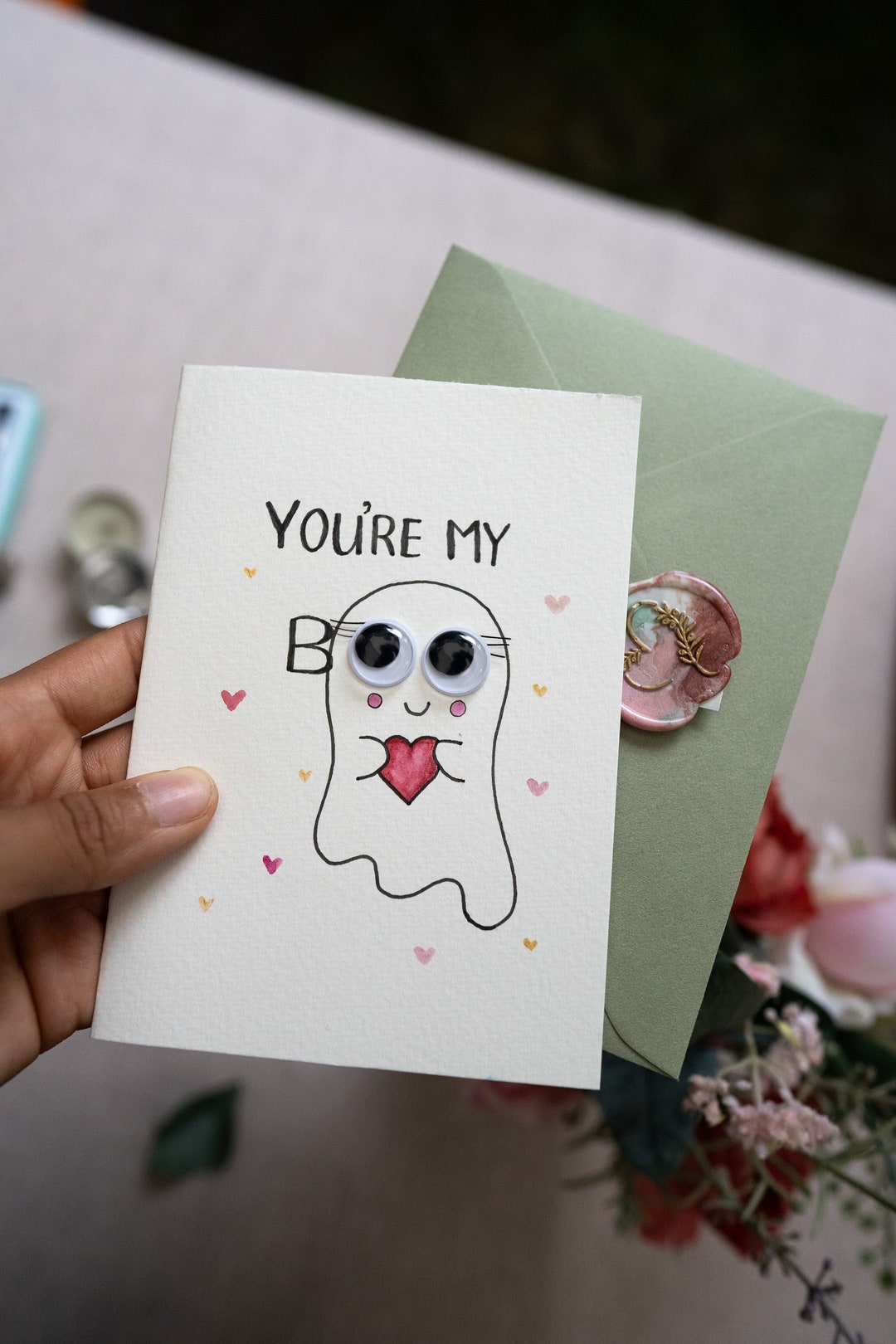 Custom Hand-painted You’re My Boo Card With Wax Seal | Anniversary ...