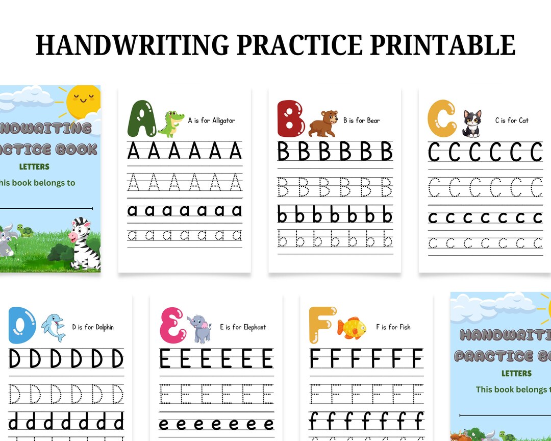 Handwriting Practice Worksheet for Toddlers Letter A to Z, Educational ...