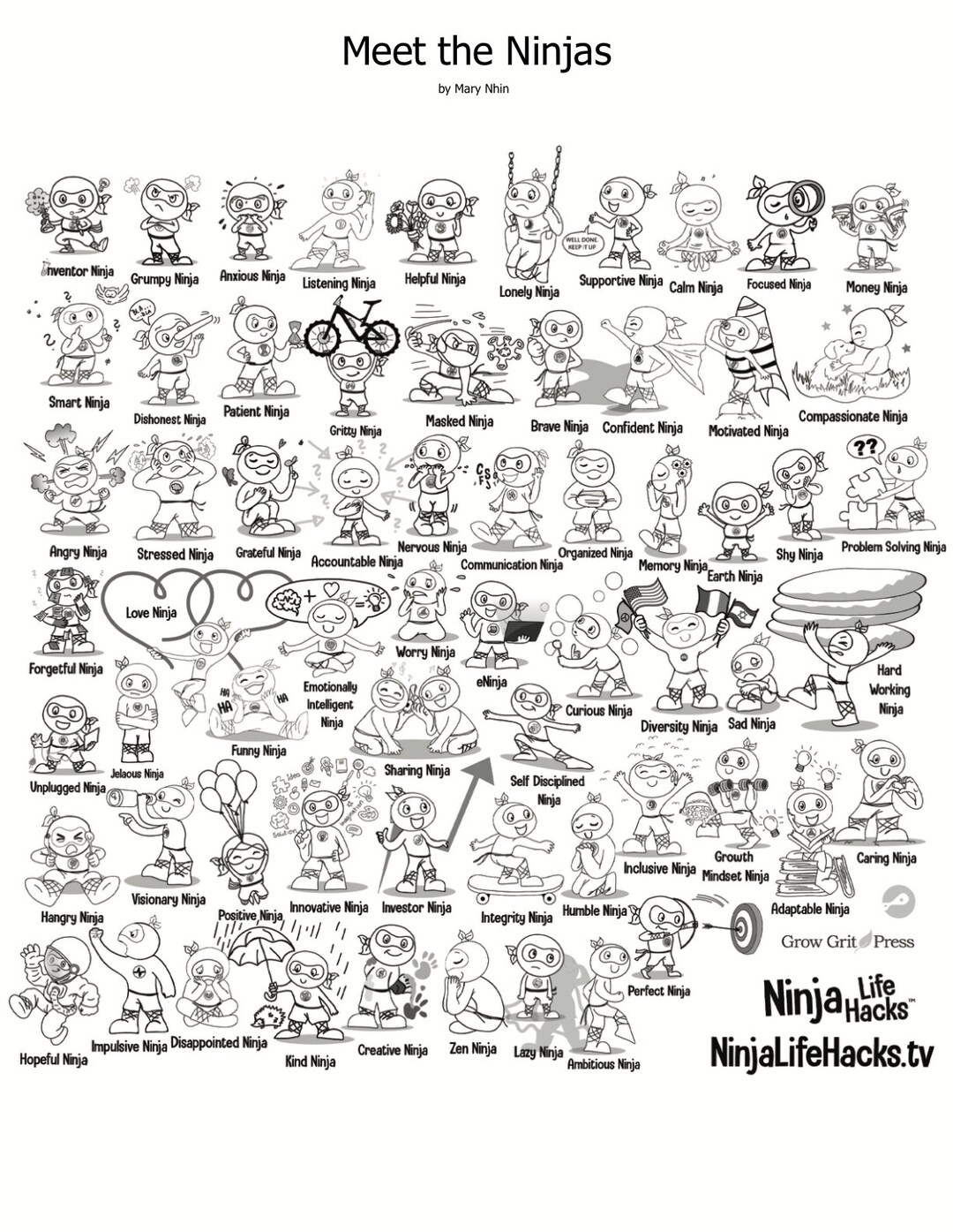 Meet the Ninjas Coloring Sheet - Etsy