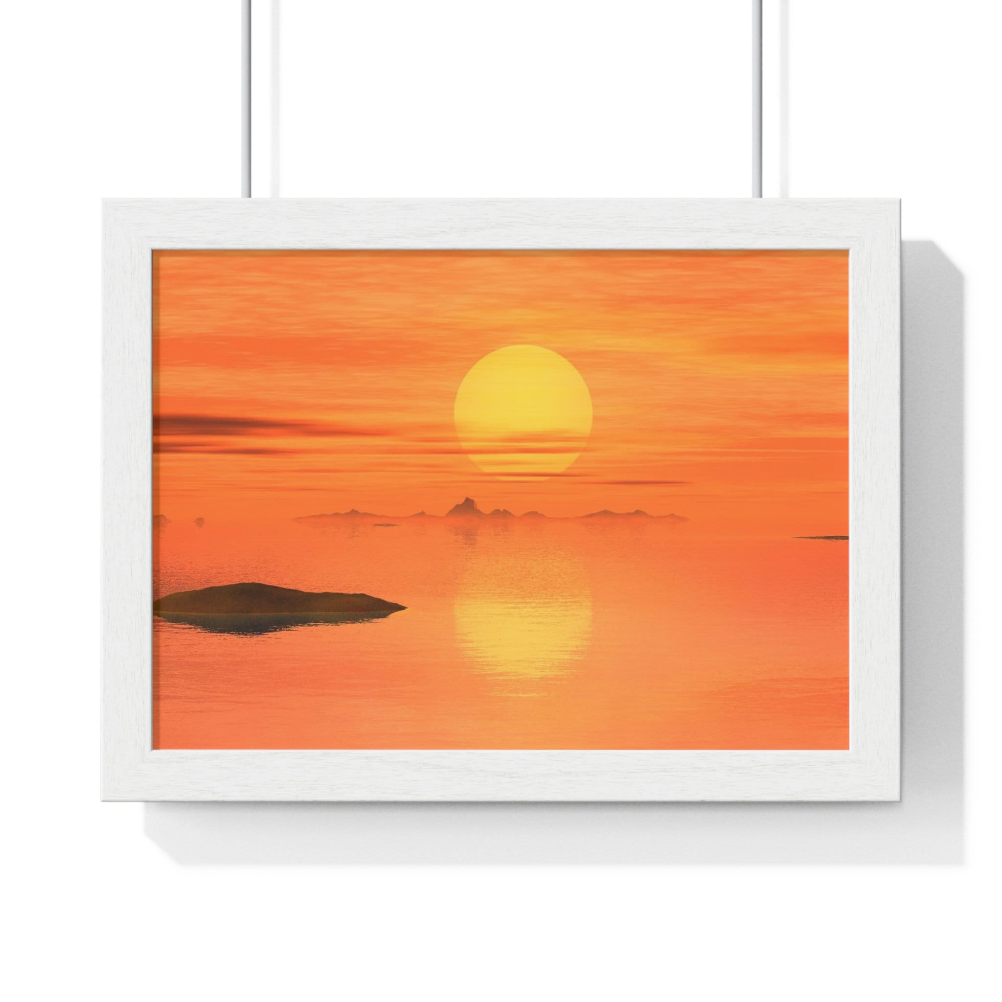 Premium Framed Horizontal Poster Sunset Overseas - Etsy