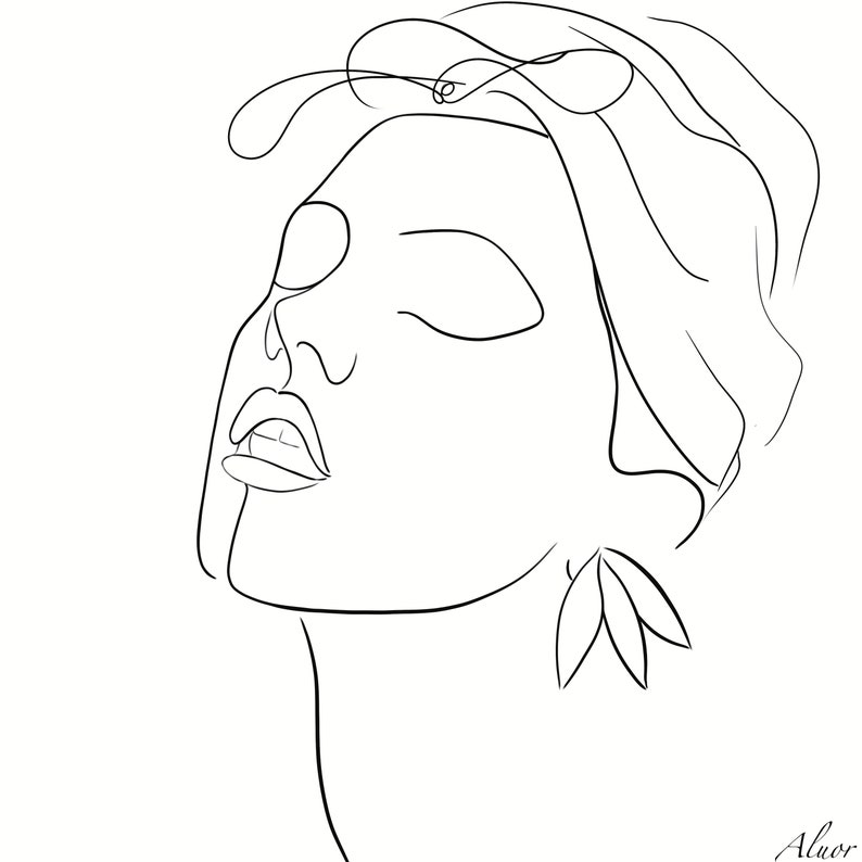 Printable Abstract Portrait - Mary - Etsy