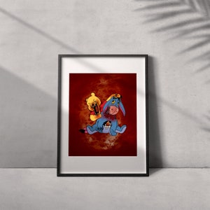Pooh Bear and Eeyore Zombified Art Print | Home Deco | Wall Art ...