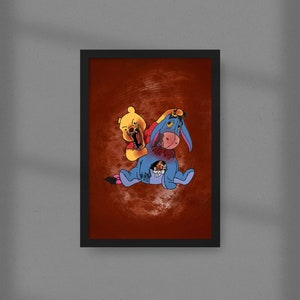 Pooh Bear and Eeyore Zombified Art Print | Home Deco | Wall Art ...