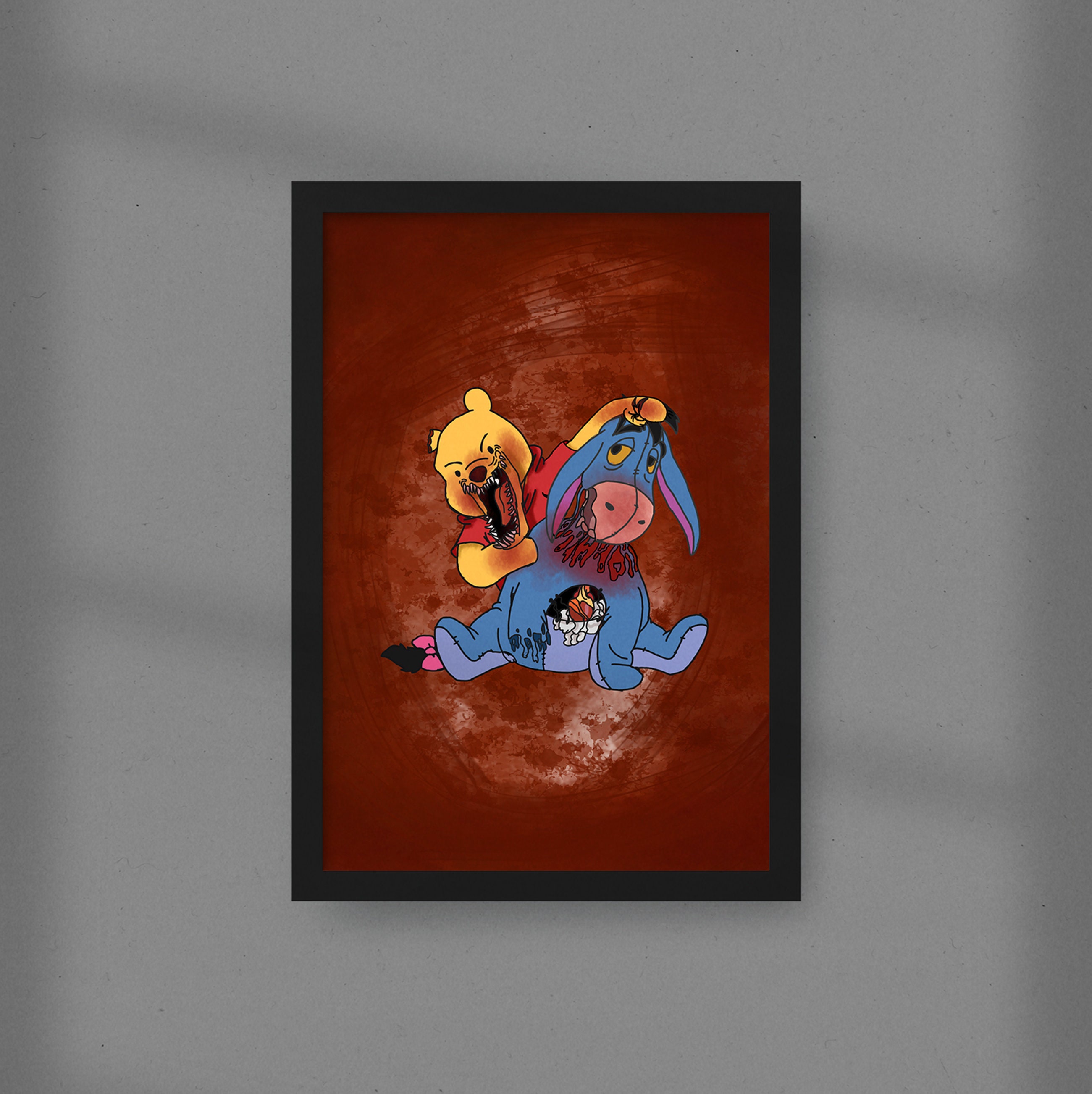 Pooh Bear and Eeyore Zombified Art Print | Home Deco | Wall Art ...