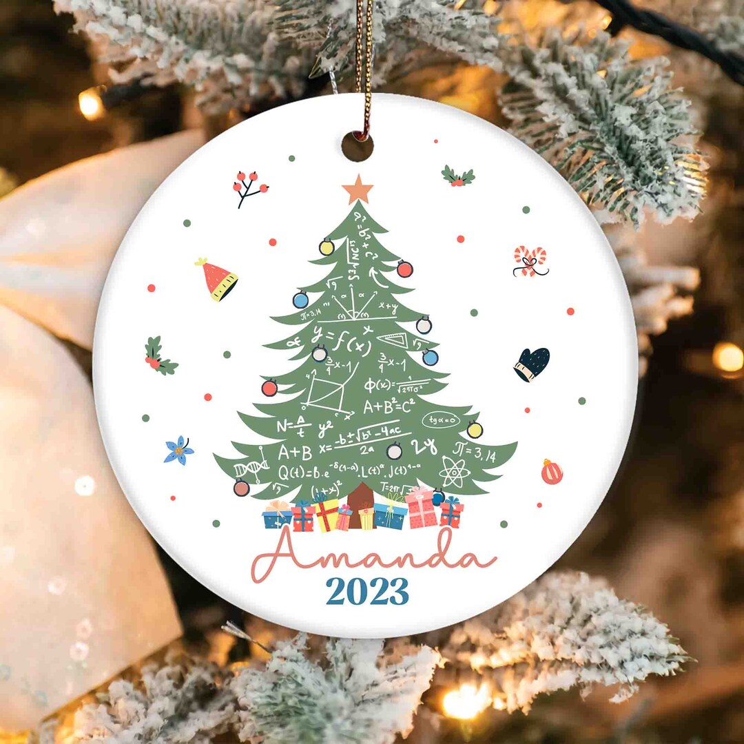 Personalized Math Teacher Christmas Ornament Christmas - Etsy