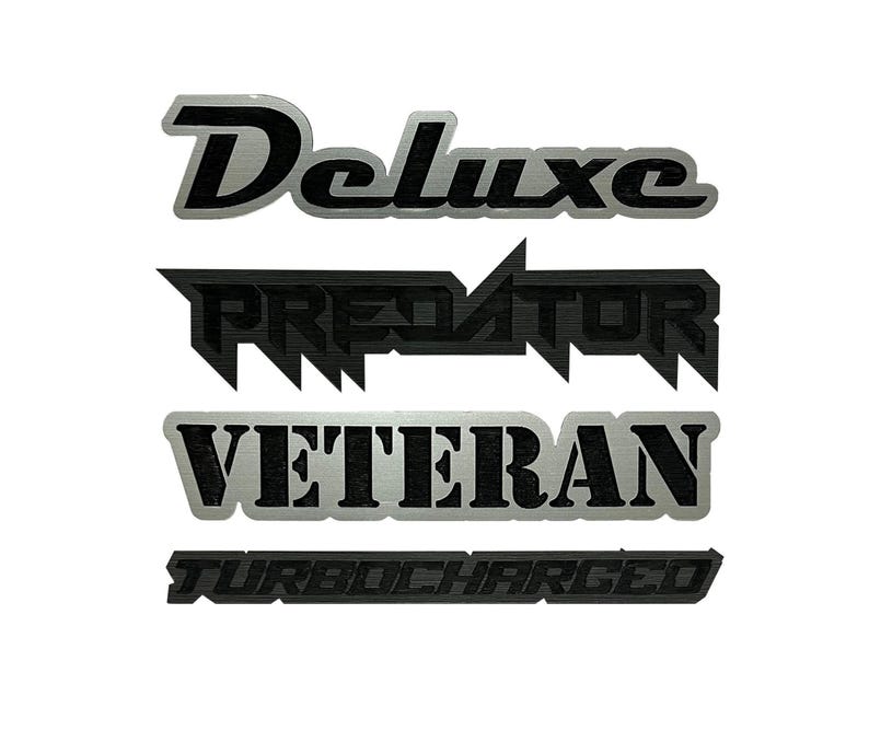 CUSTOM TEXT Brushed Metallic Emblem, Custom Text Badge, Magnet, Stick ...