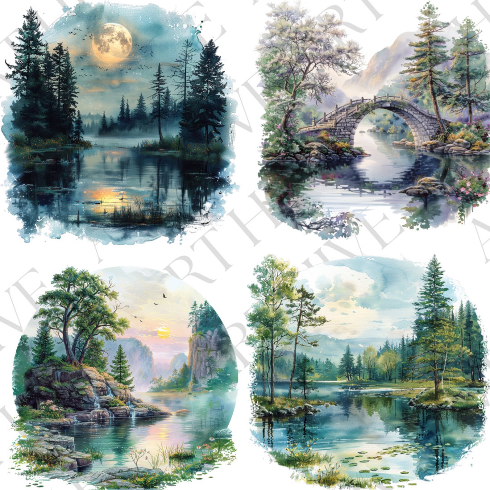 Watercolour Clipart, Water Clipart, Spring Clipart, Clipart Pack ...