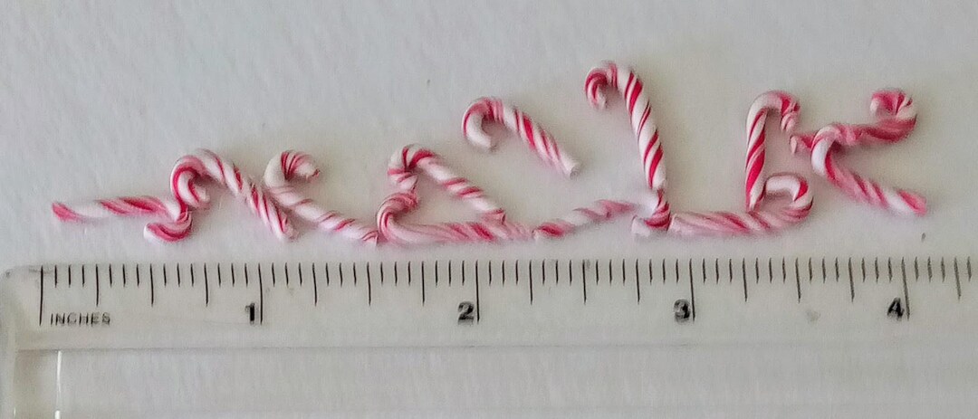 TINY CANDY CANES - 1/2 In. Dollhouse Items, Holiday Decorations, Food ...