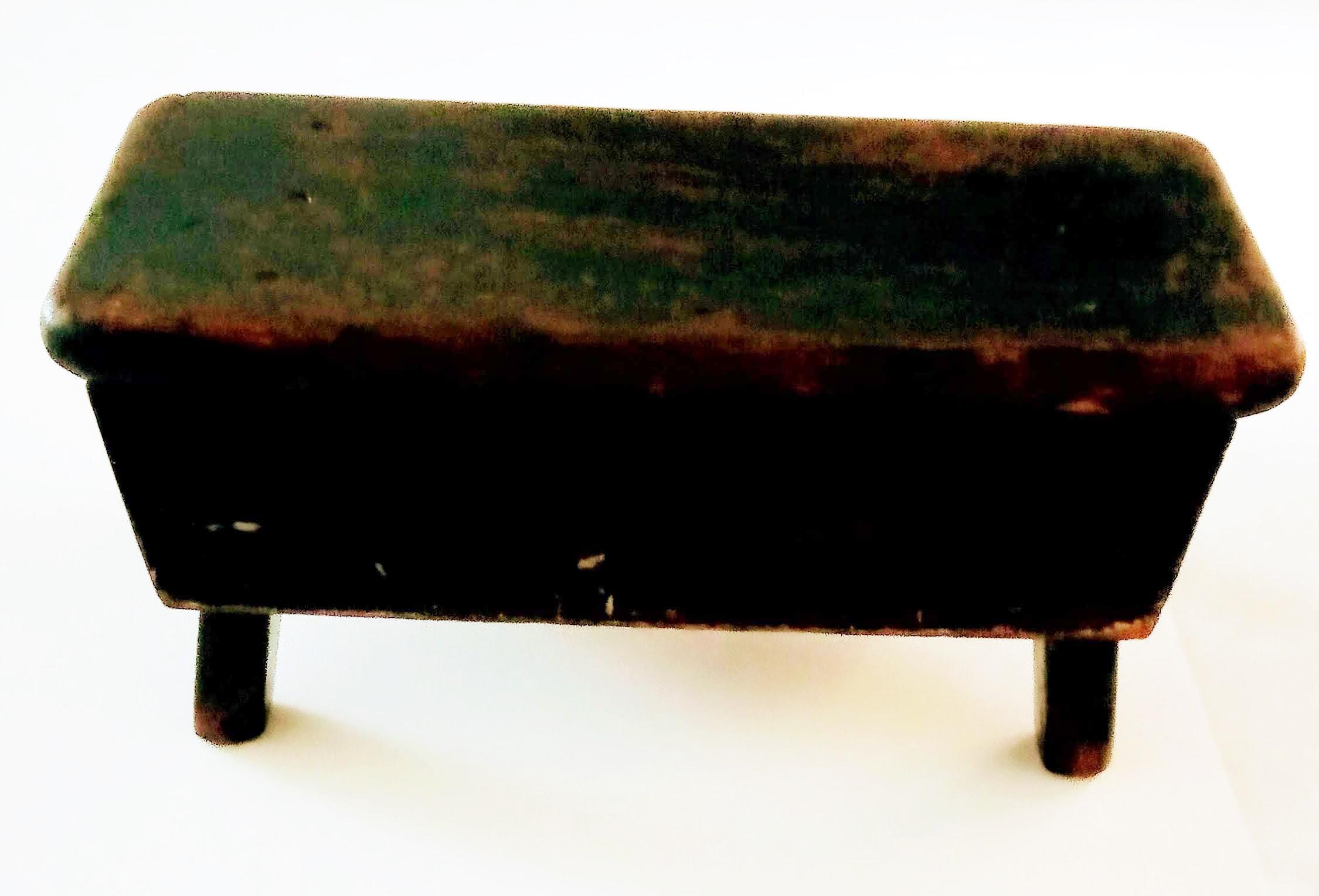 ANTIQUE CRICKET STOOL W Handmade Square Nails Antique Foot Bench ...