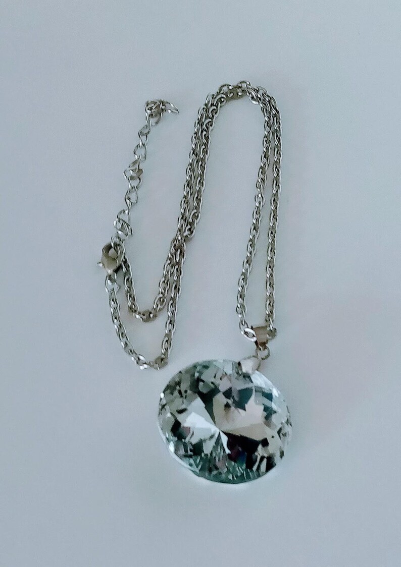 FAUX DIAMOND PENDANT Fabulous Fake Diamond, Costume Jewel Necklace ...