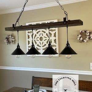 Pendant Light Fixture With Rustic Pulley. - Etsy