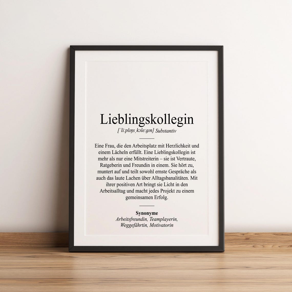 Definition of Favorite Colleague (duden Style) | Digital Print File ...