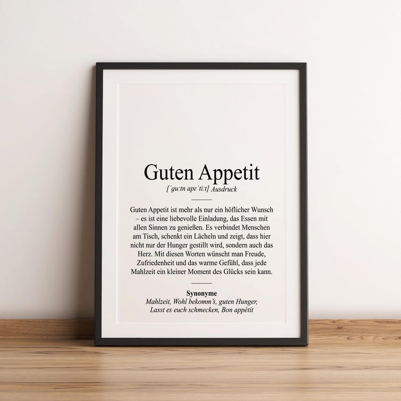 Definition of "guten Appetit" (good Appetite) | Digital Print File ...