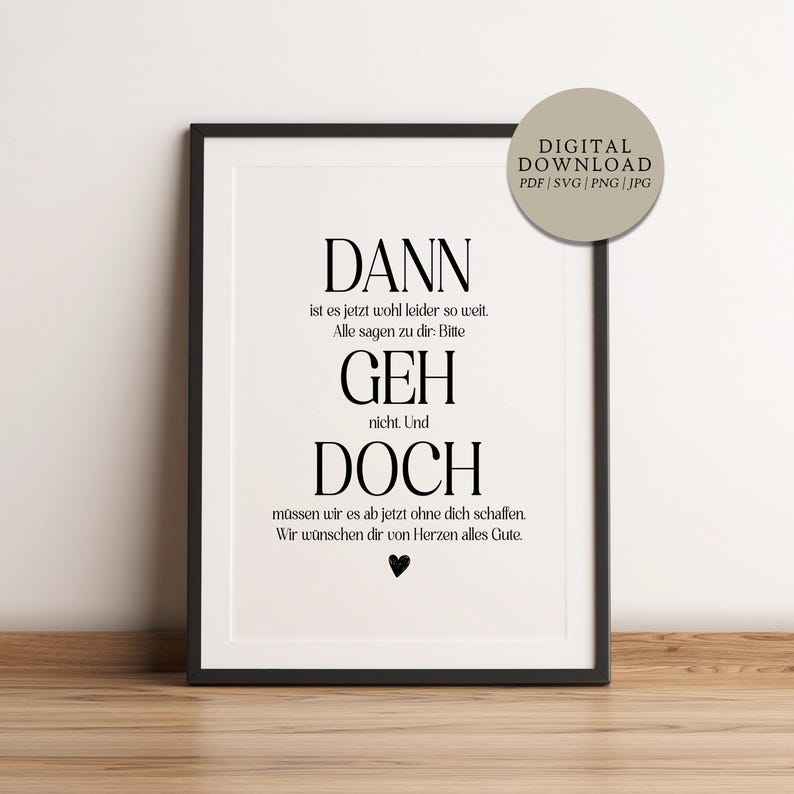 Then Go! | Digital Print File | Funny Poster, Farewell Gift for a ...