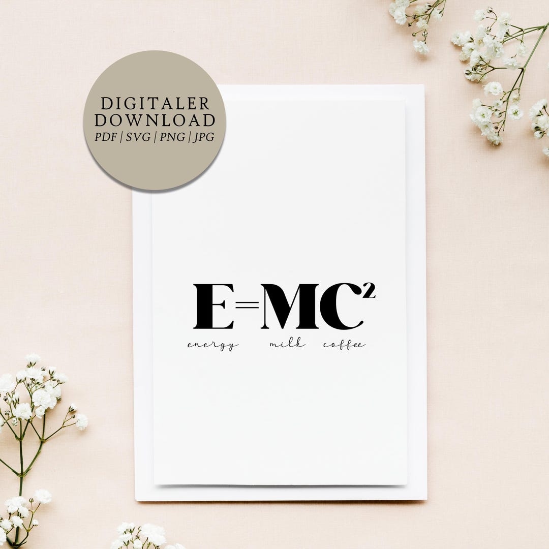 EMC2 Energy Milk Coffee Digital Print File Gift Coffee Lover Wake-up ...