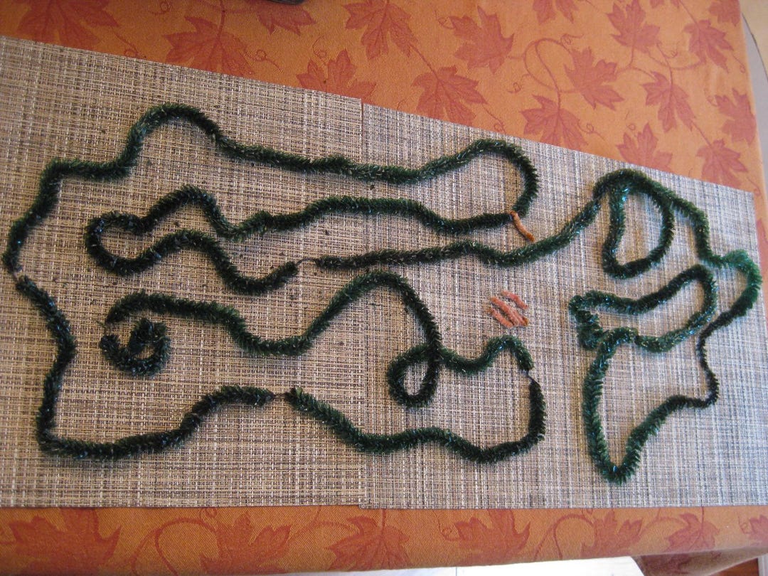 Vintage Green Cellophane Christmas Garland 1940s 13'10" Xmas Decor ...
