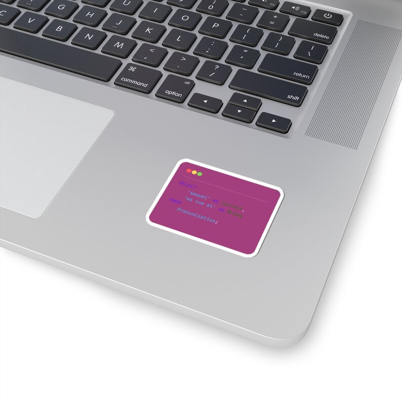Dark Pink SQL Pronunciation Sticker | Funny SQL Sticker | Data Analyst Gift | Data Scientist ...