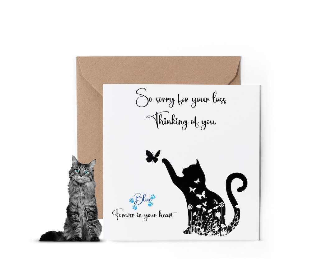 Personalised Sympathy Card for Loss of Cat Pet Loss Sympathy Cat ...