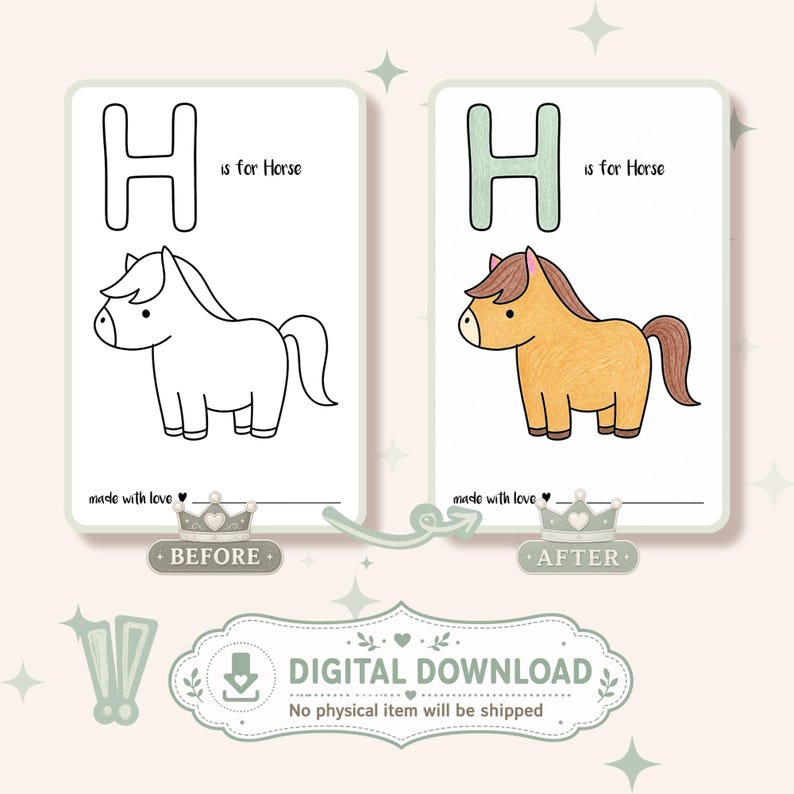 Alphabet Coloring Pages | Animal A-Z Printable Book, Baby Shower ...