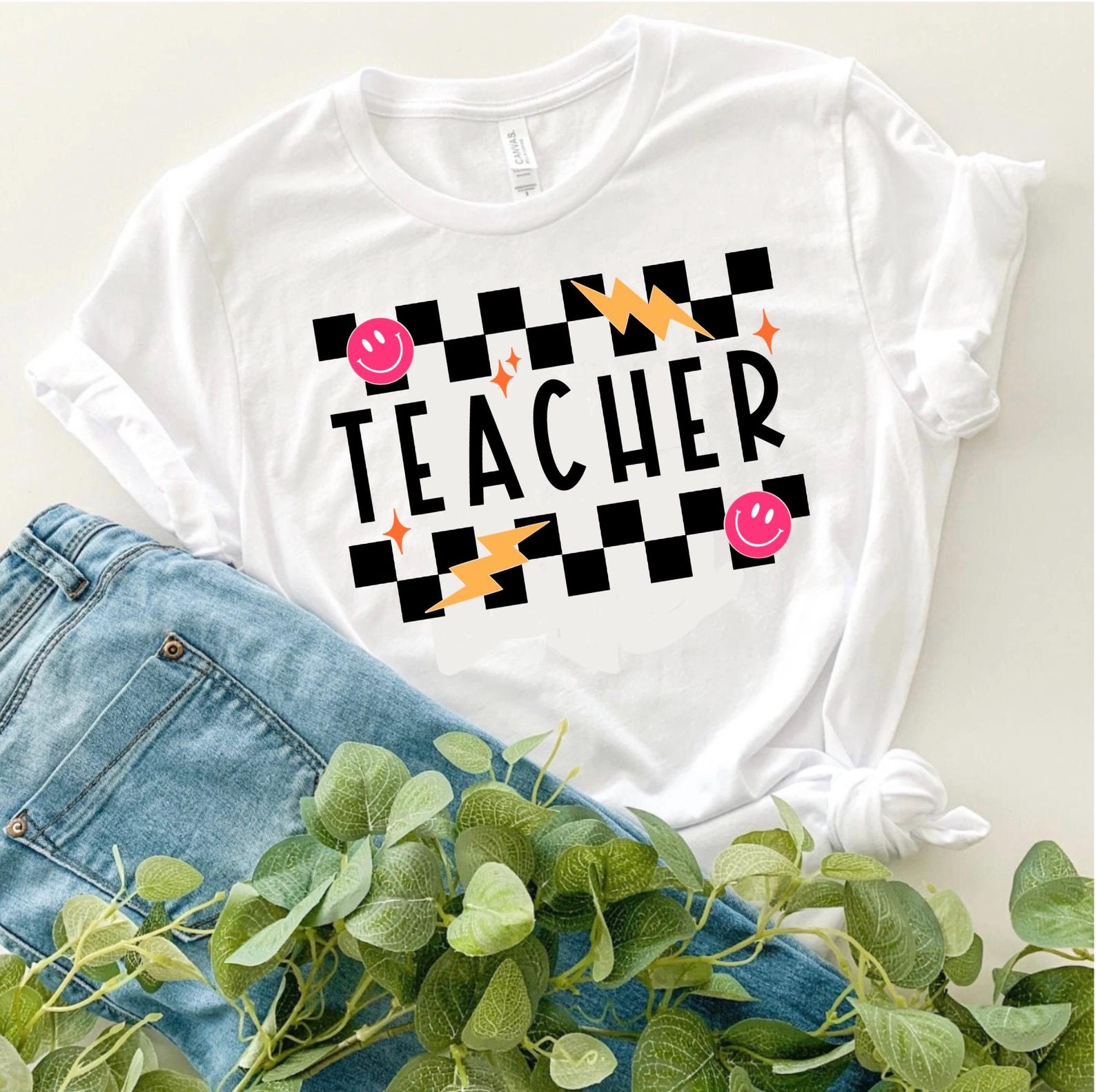 Teacher Checkered Smiley PNG, JPEG, PDF File, Digital Download, Digital ...