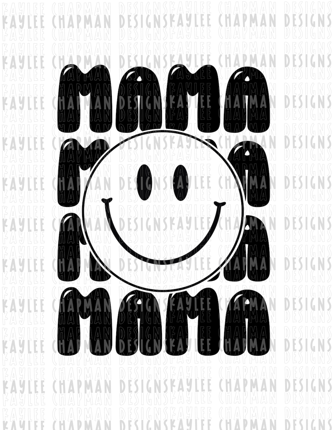 Retro Smiley Mama Digital Design, PNG, JPEG, PDF, Digital Download ...
