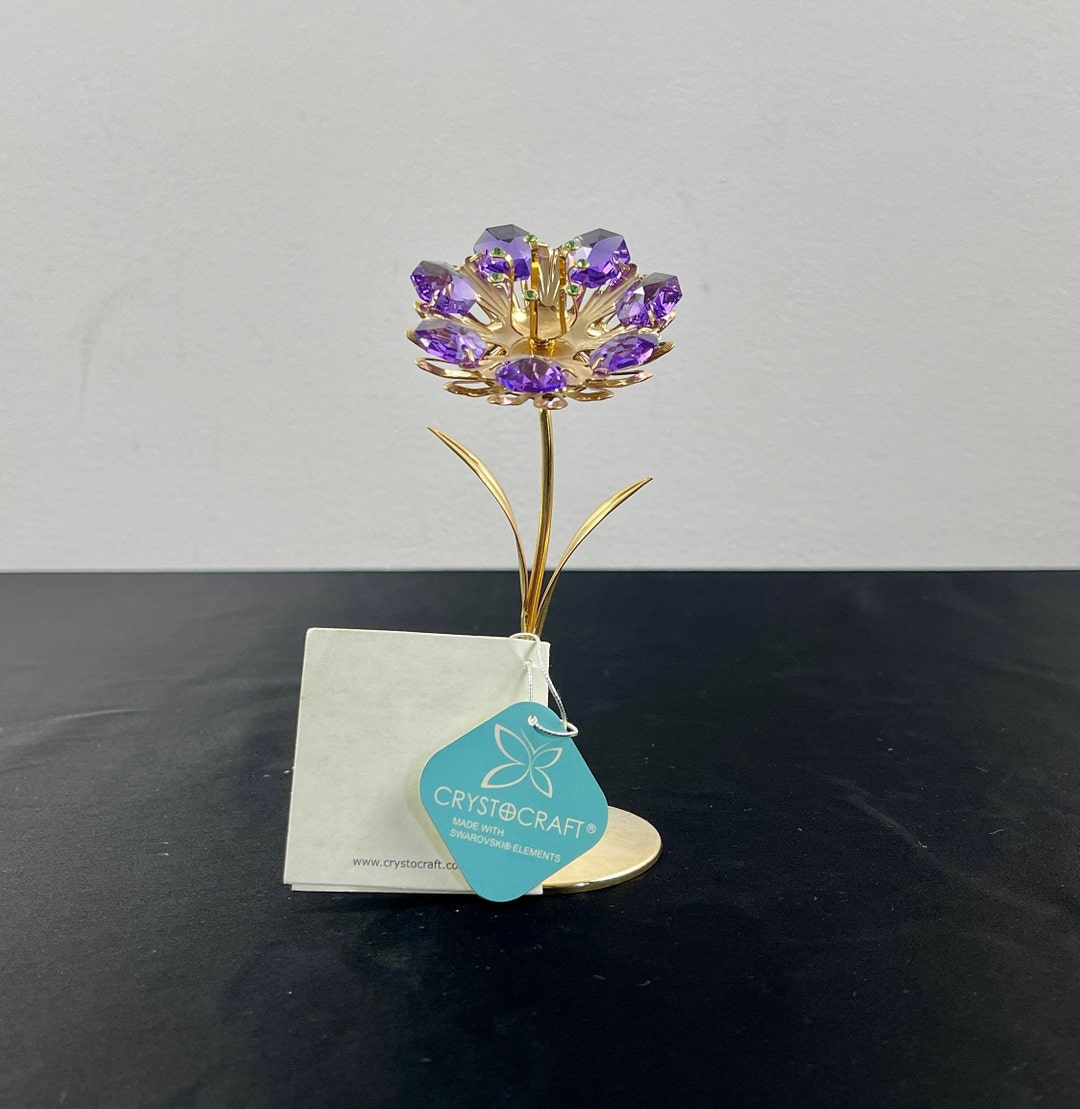 Crystal Sunflower Figurine , Crystal Class Rose - Etsy