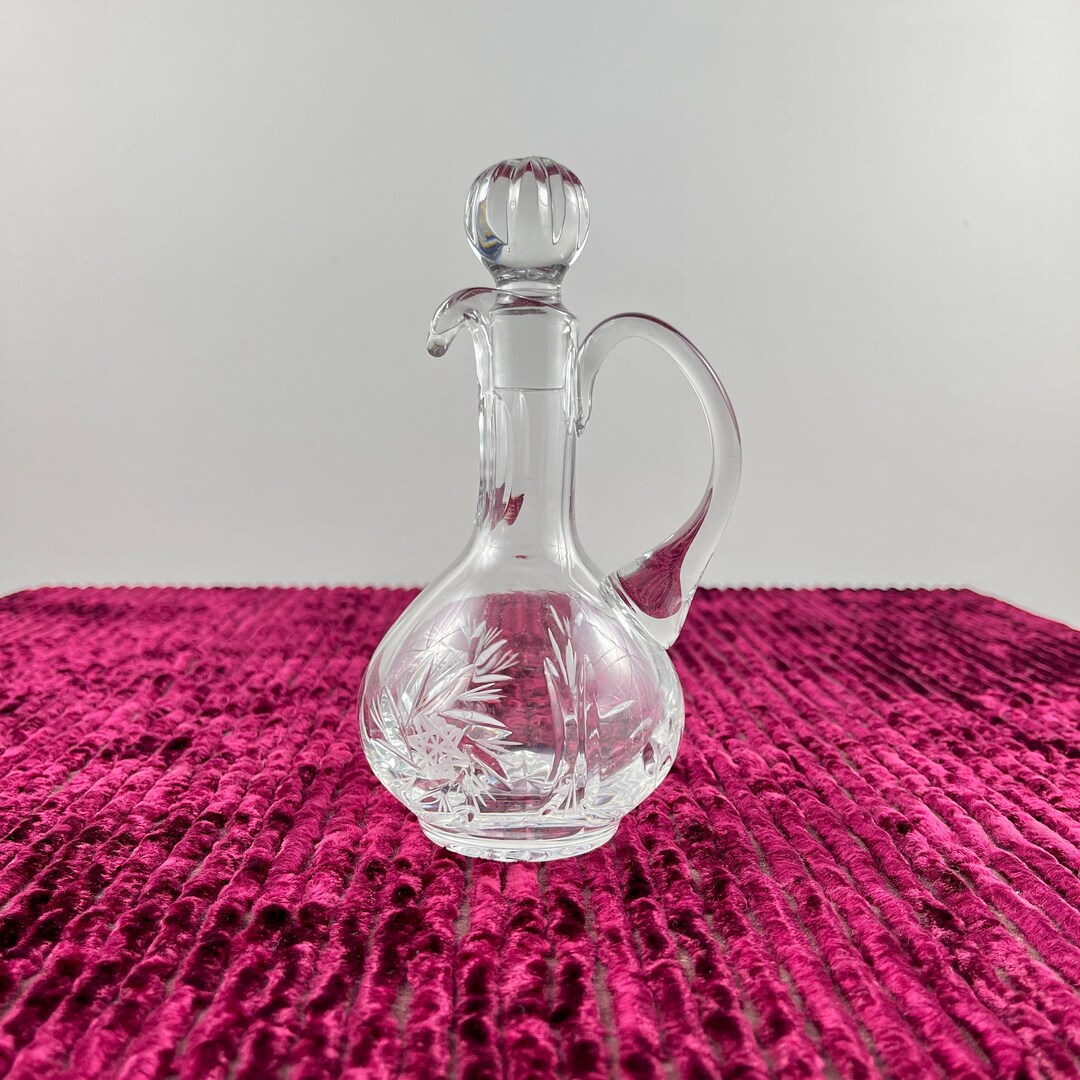 Vintage Beautiful Crystal Decanter With Stopper , Small Crystal Carafe ...