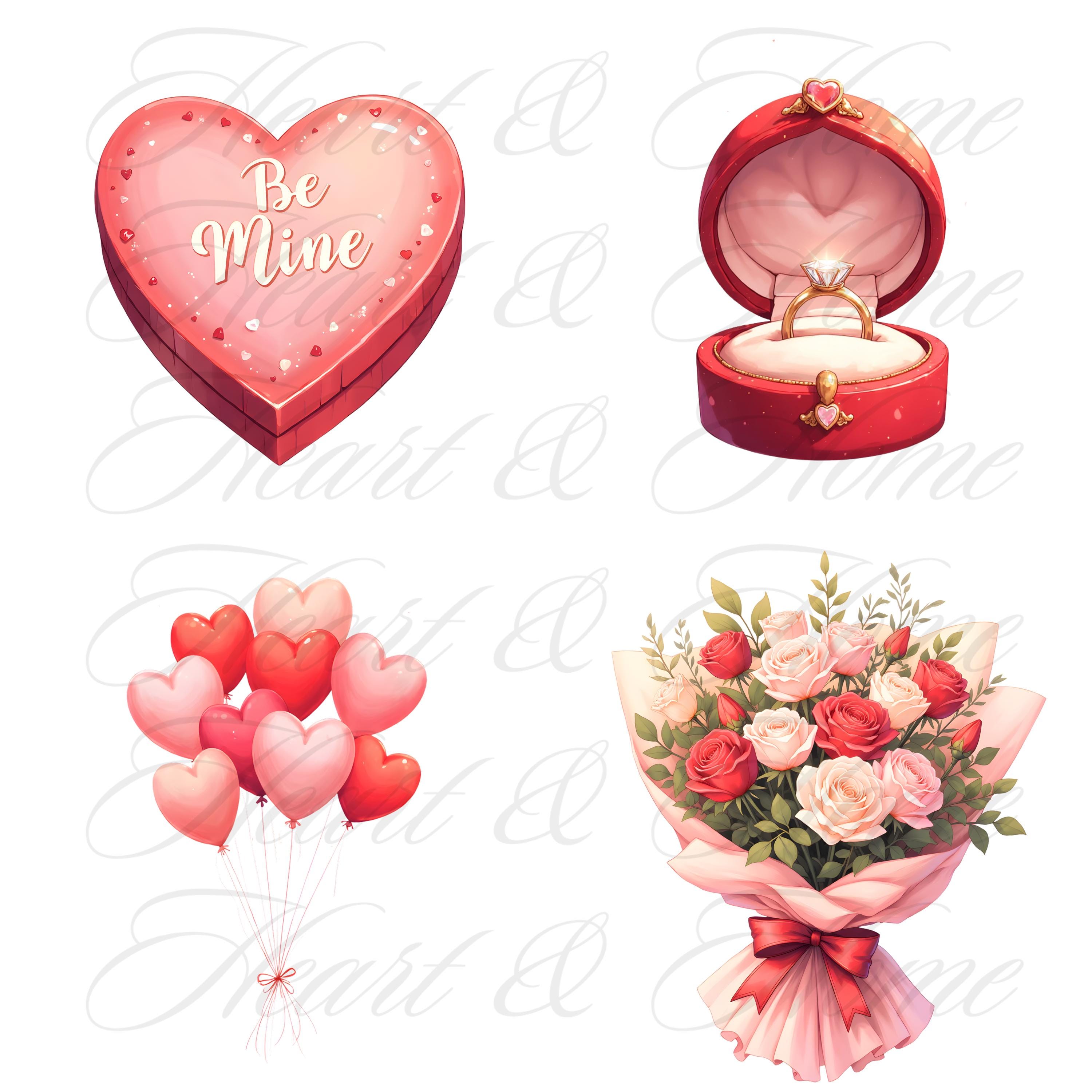 Love Day Clipart Set | Planner Girl Valentine Pngs | Pink Romance ...