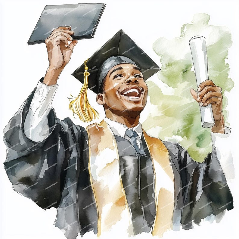 African American Graduation Clipart – High School and College Graduates ...
