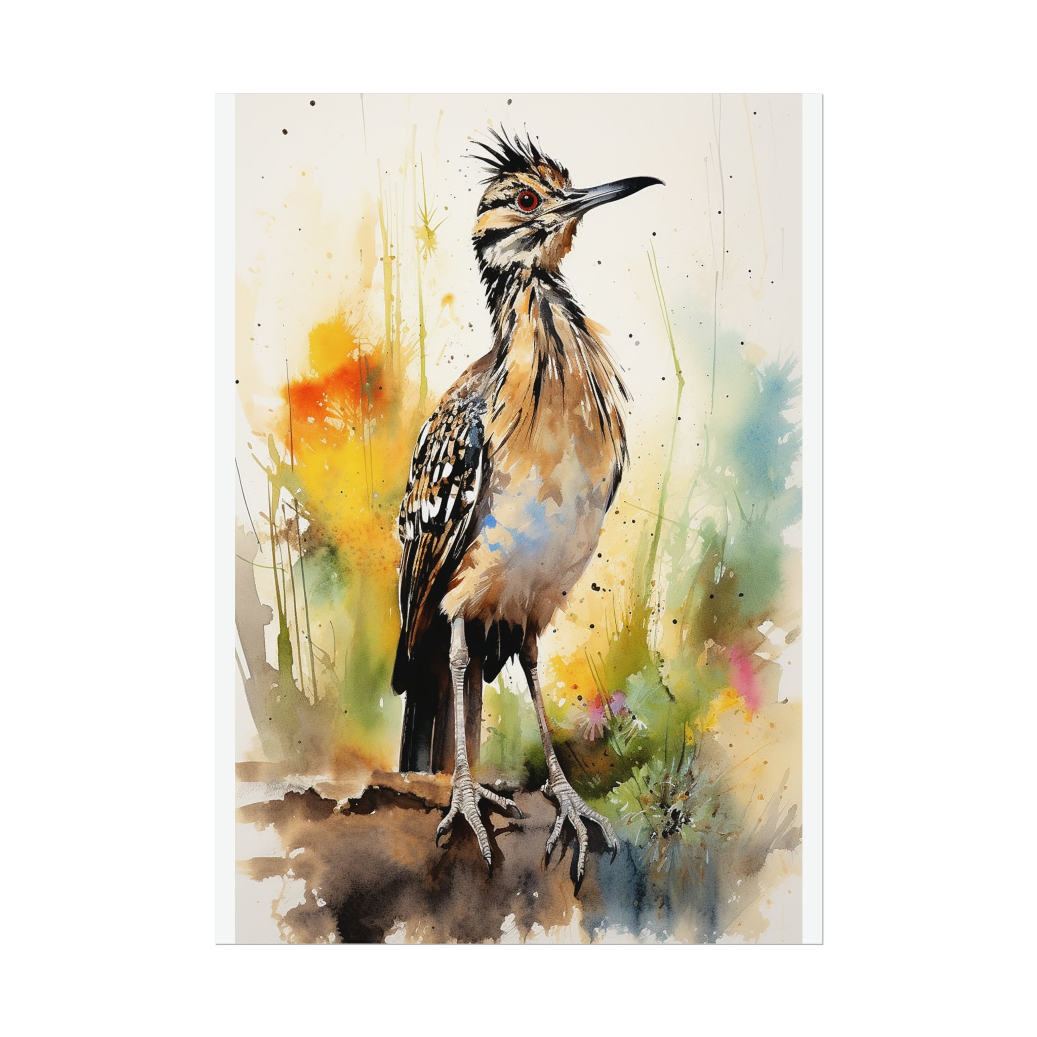 Roadrunner Painting American Bird Watercolor Southwestern Wall Art ...