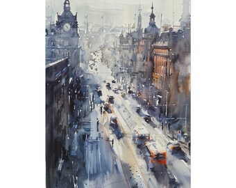 Edinburgh Scotland Watercolor Art Print - Etsy