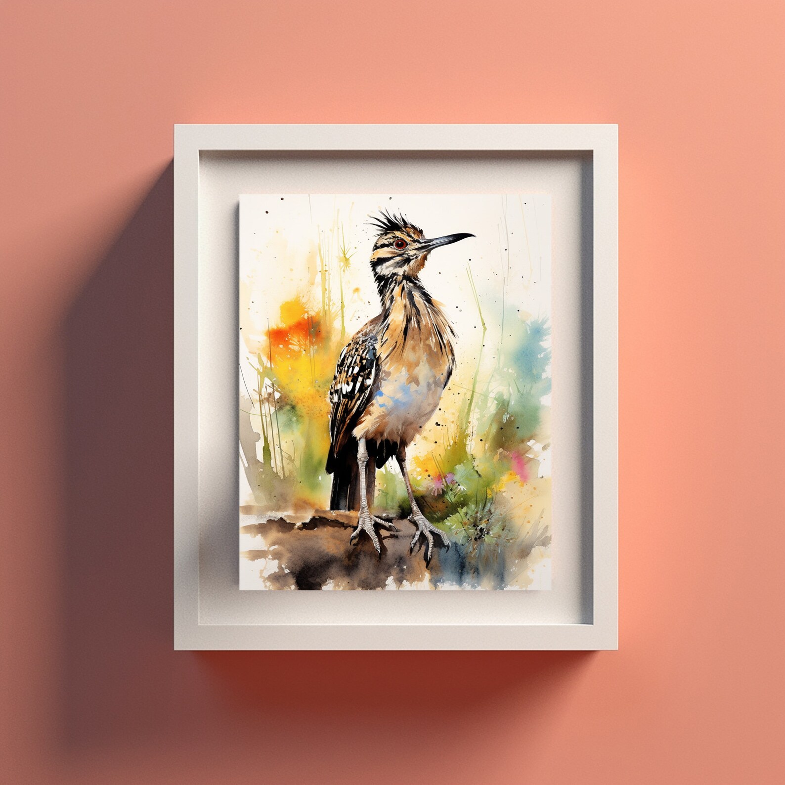 Roadrunner Painting American Bird Watercolor Southwestern Wall Art ...